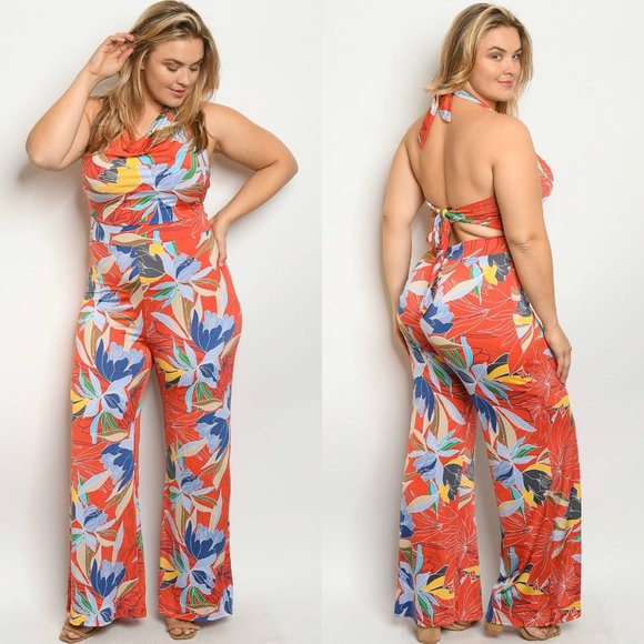 Pants & Jumpsuits | Multi Color Flower Jumpsuit | Poshmark